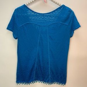Free People | Tops | Free People Blue Hombre Beaded Edge Top Sz Xs ...